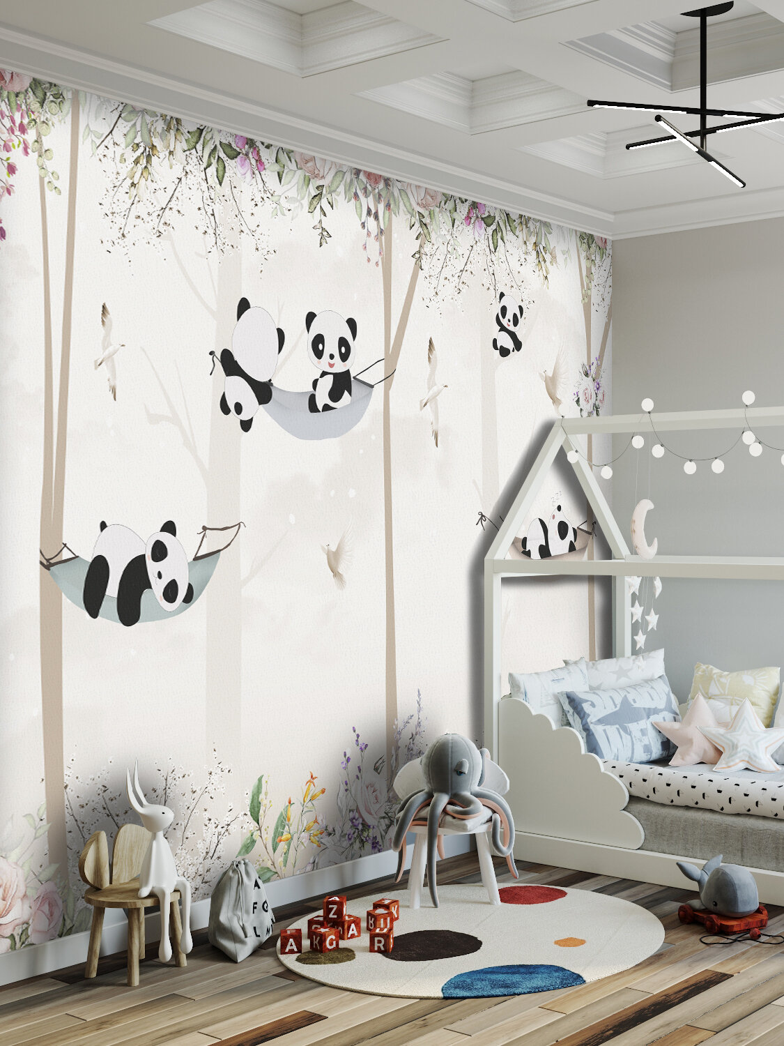 Фотообои детские 300 х 270 см "Панды"
