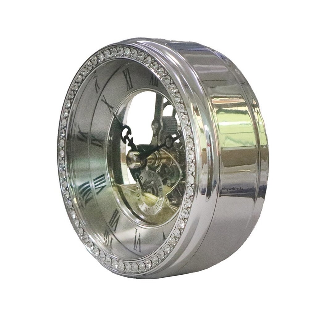 Элегантные настольные часы с кристаллической инкрустацией, 100 мм