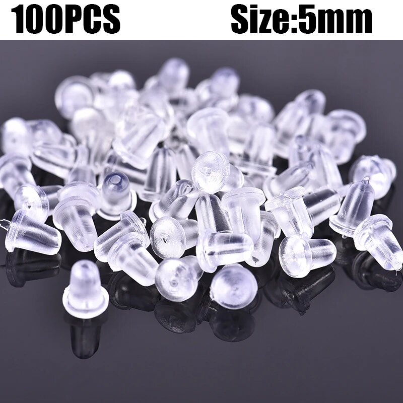 Силиконовые заглушки для сережек, 100/500 шт. Белый, style 01