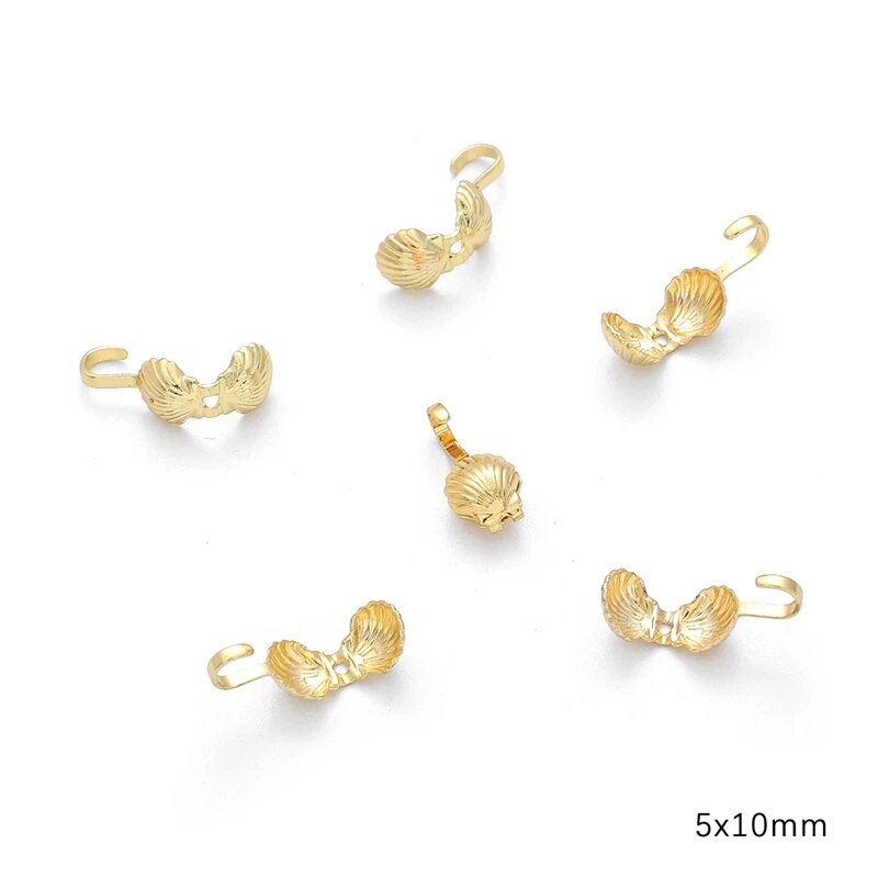 Зажимы концевые для ювелирных изделий, 5x10 мм, 14K Gold
