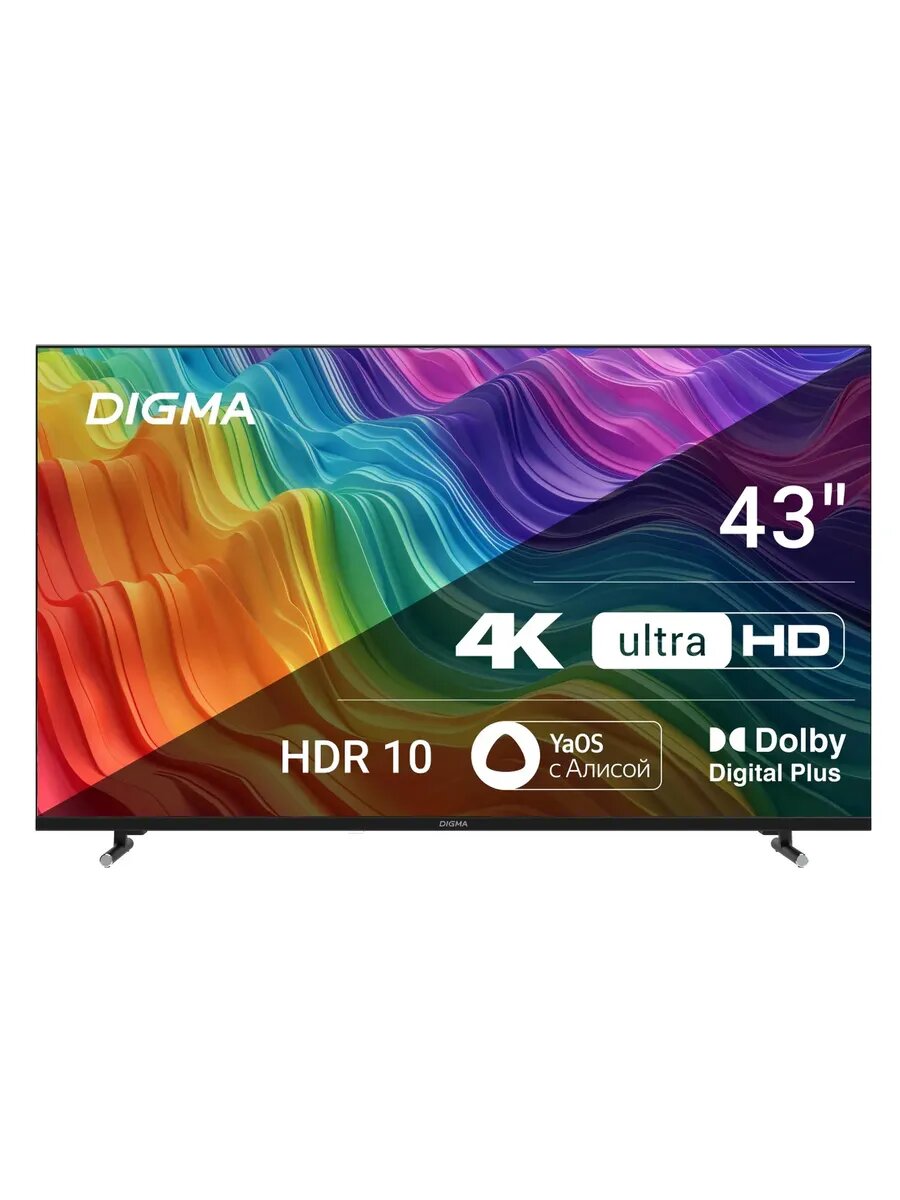 Телевизор DIGMA LED DM-LED43UBB33 43" 4K UHD (3840x2160) Smart TV