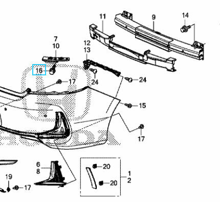 Болт с фланцем 6х15; Артикул Honda/Acura: 90108S0A003 (Оригинал)