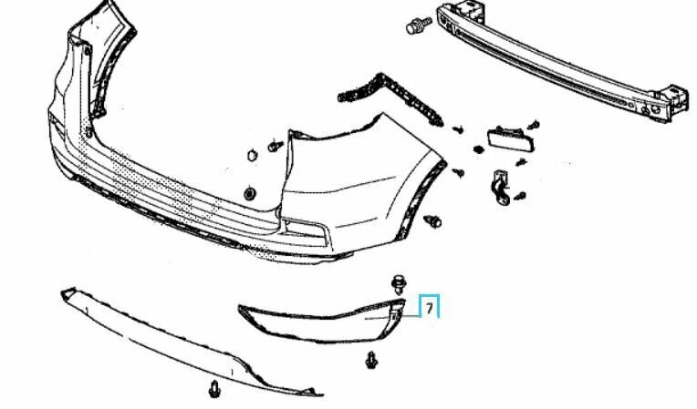 Облицовка, правая нижняя сторона заднего бампера (Оригинал)
