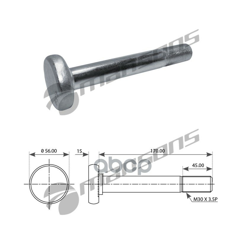 Болт BPW рессоры (M30x170мм) MANSONS Mansons арт. 300.158