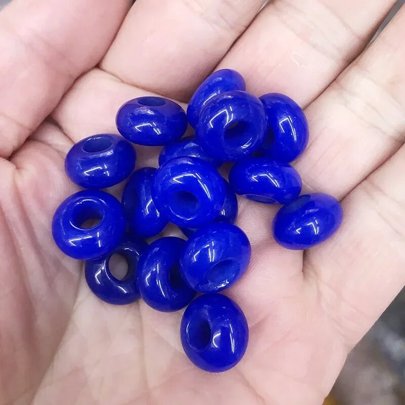 Натуральные бусины из нефрита, яшмы и кристаллов Синий, picture color
