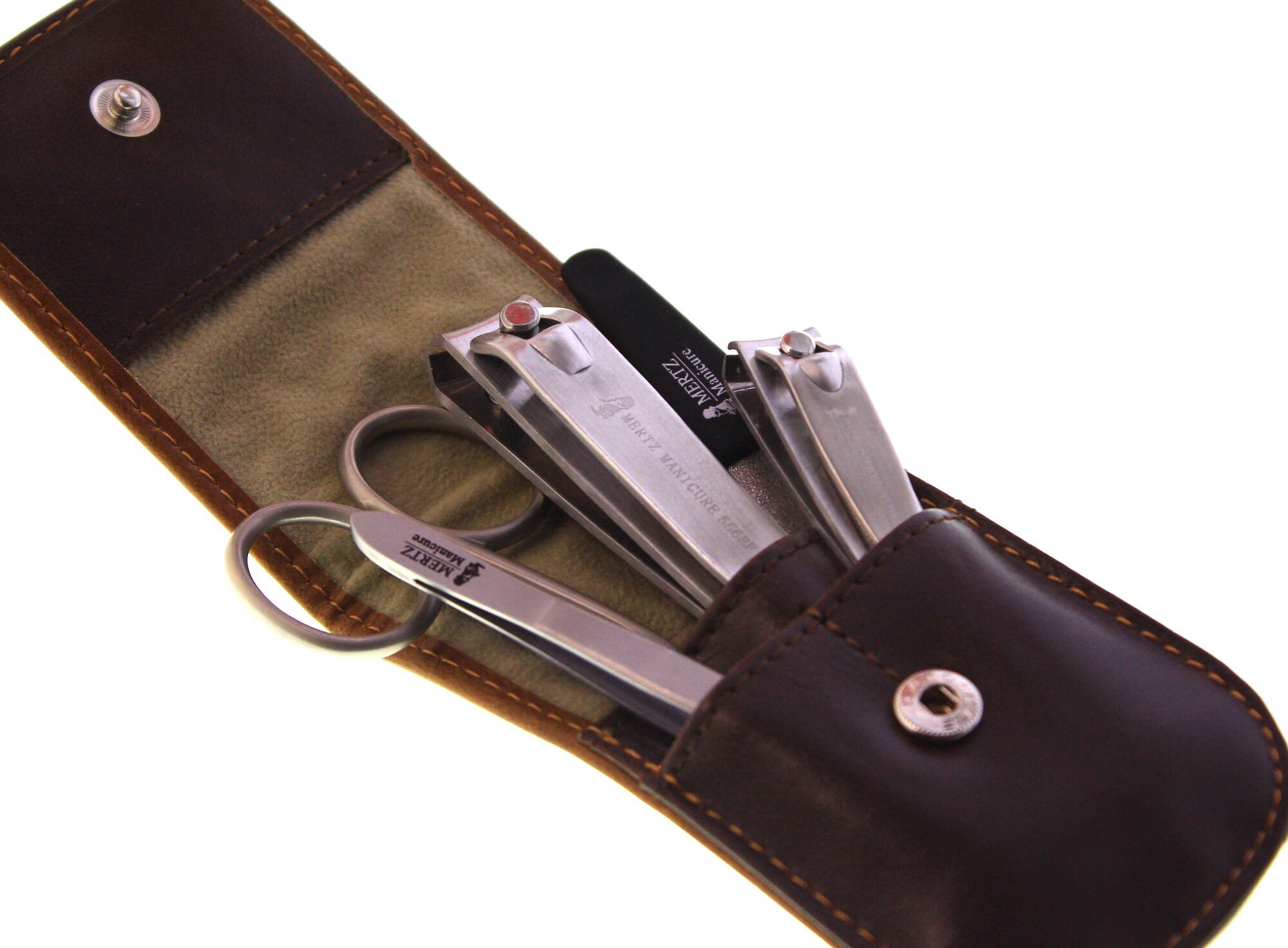 Мужской маникюрный набор Mertz 60035 из Германии, 5 инструментов, компактный чехол