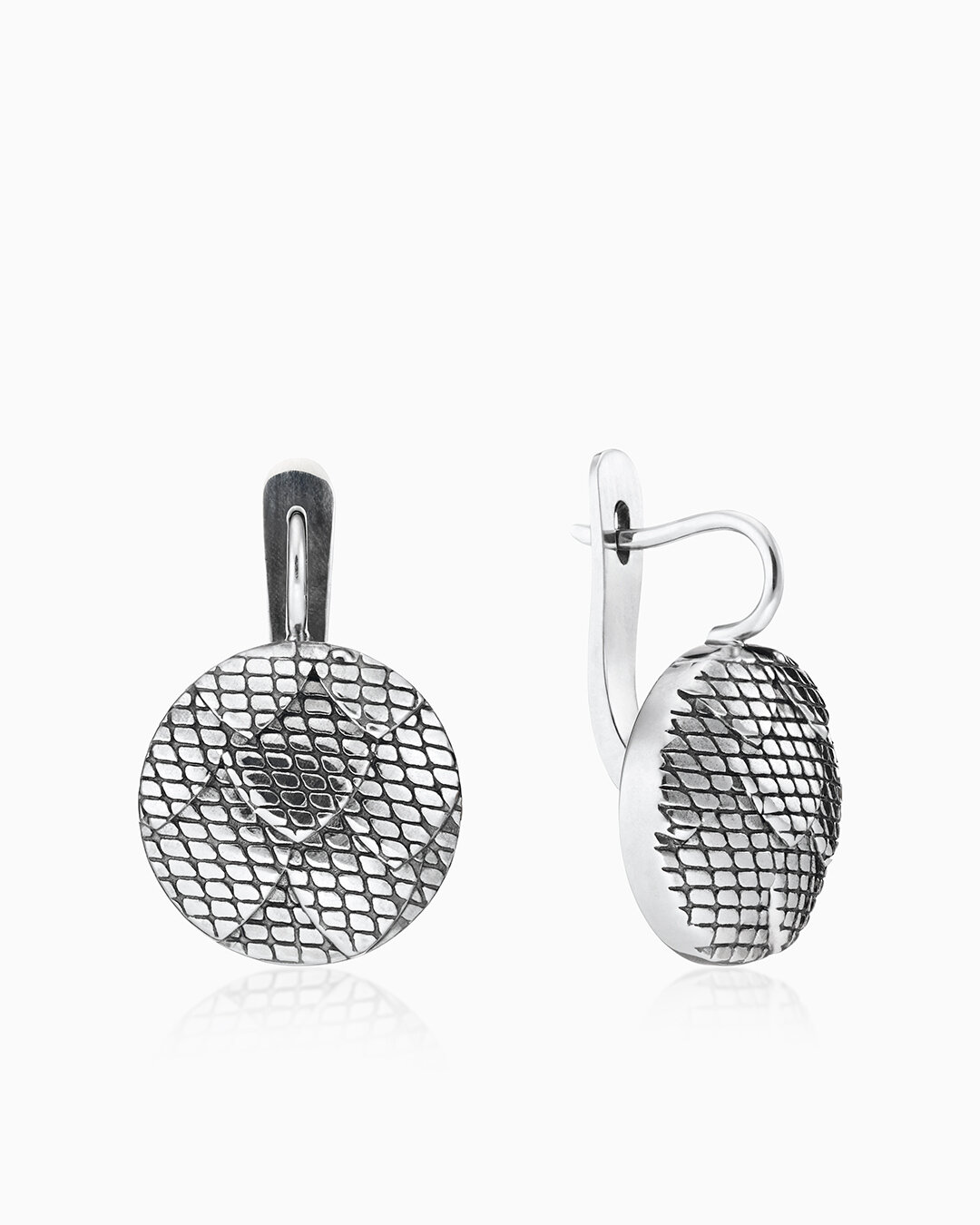 Серьги, серебро, 925 проба, чернение