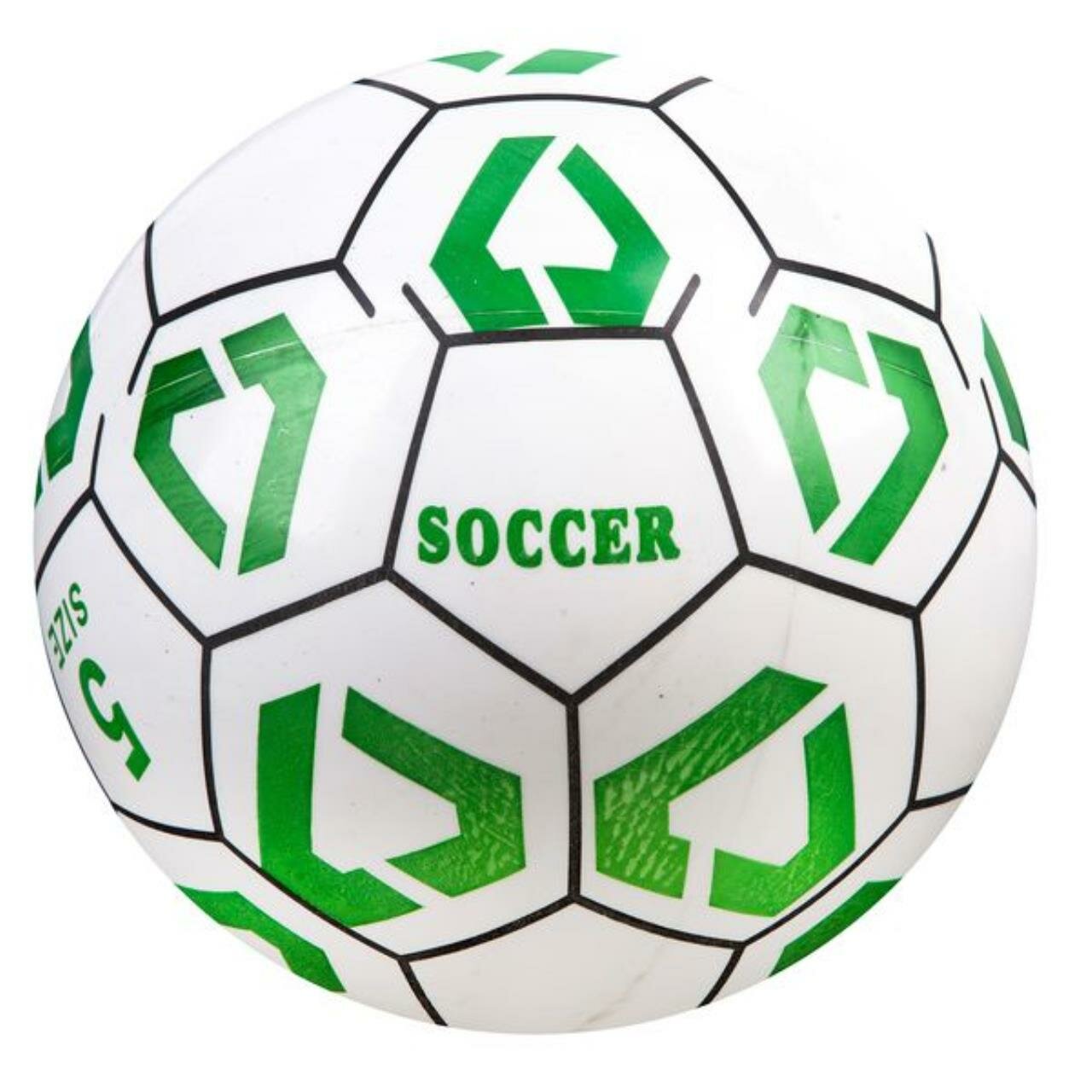 Мяч ПВХ Футбольный, диаметр 22 см, 80 гр, арт. C20402 белый/зеленый