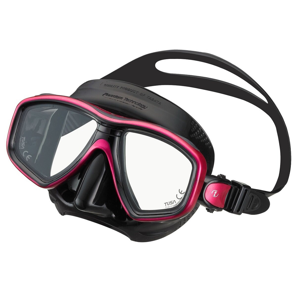 Маска для дайвинга TUSA M-212 Ceos черный силикон, вишневый (темно-розовый)