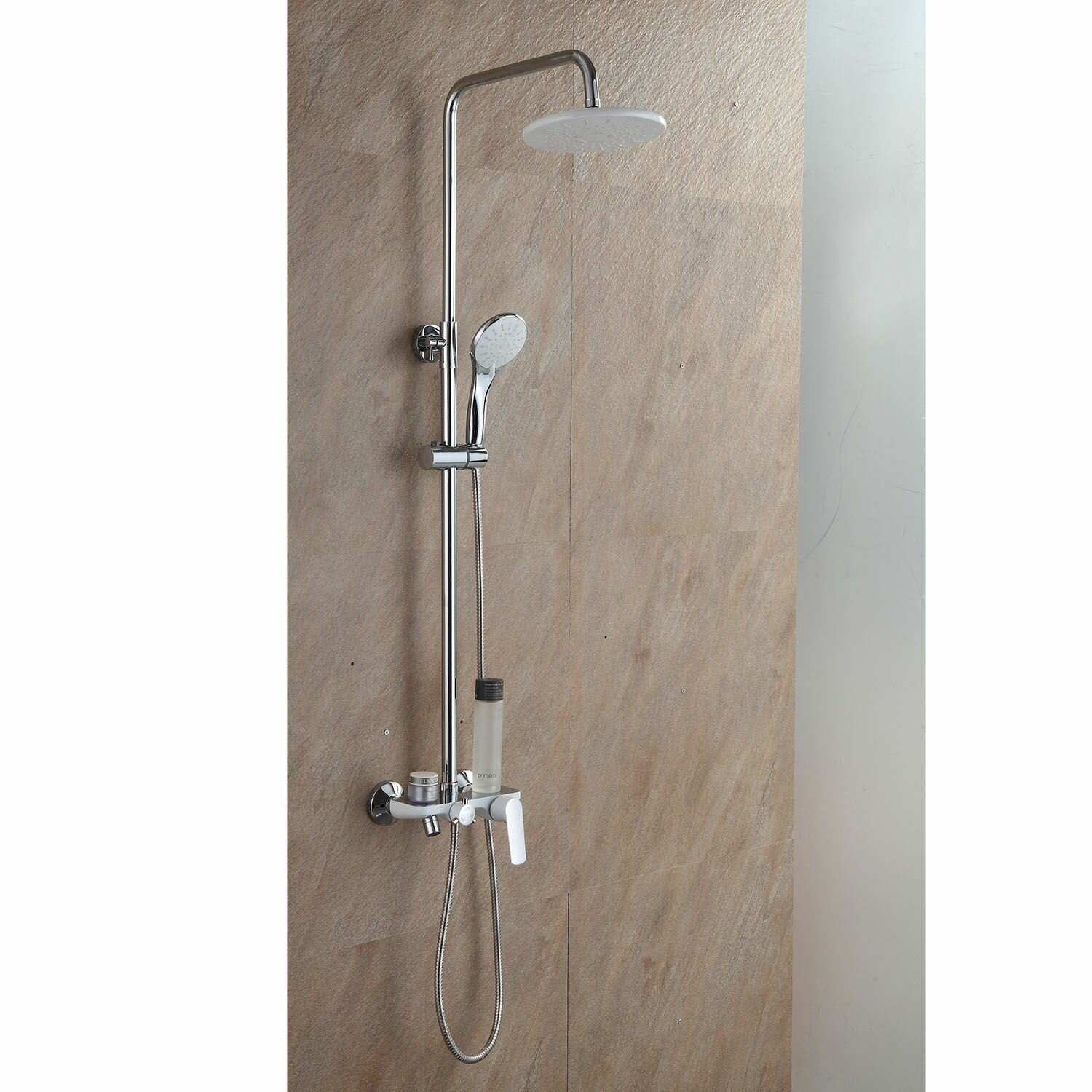 Душевая стойка для ванны Frap F2431 белый/хром, латунь, управление рычажное