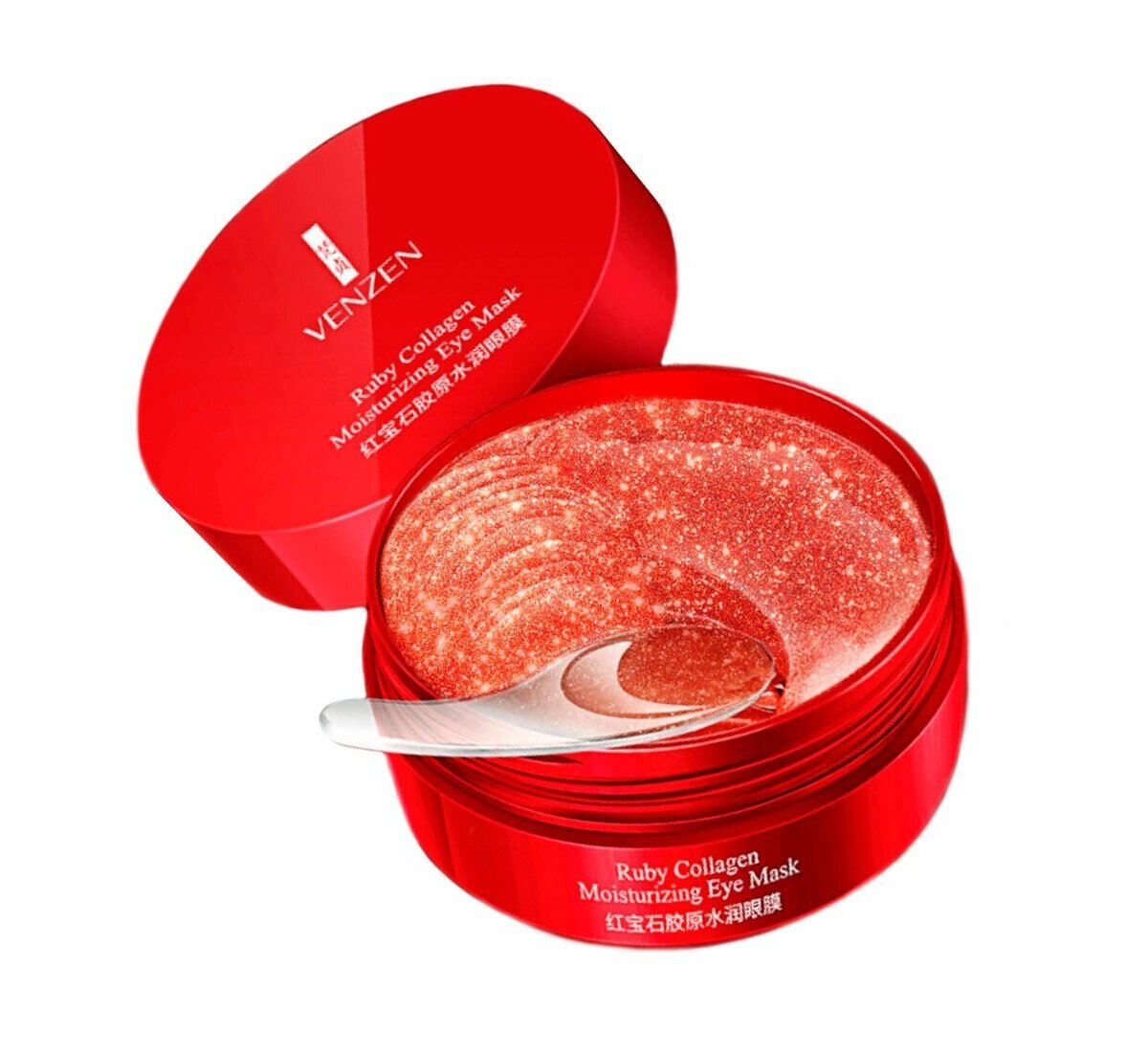 Гидрогелевые патчи для глаз VENZEN Ruby Collagen Moisturizing Eye Mask 60шт