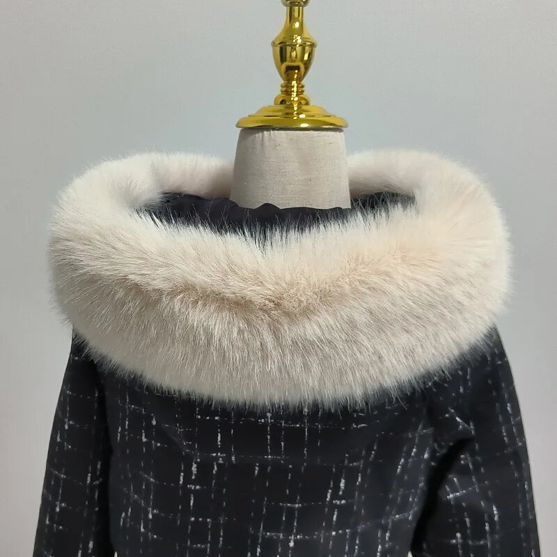 Qearlstar зимняя фальшивая нора меха воротник для женщин мужчин зимняя куртка капюшон отделка замена съемный шарф обернуть для ребенка пальто,200,18, искусственный мех, полиэстер, полиэстер,70