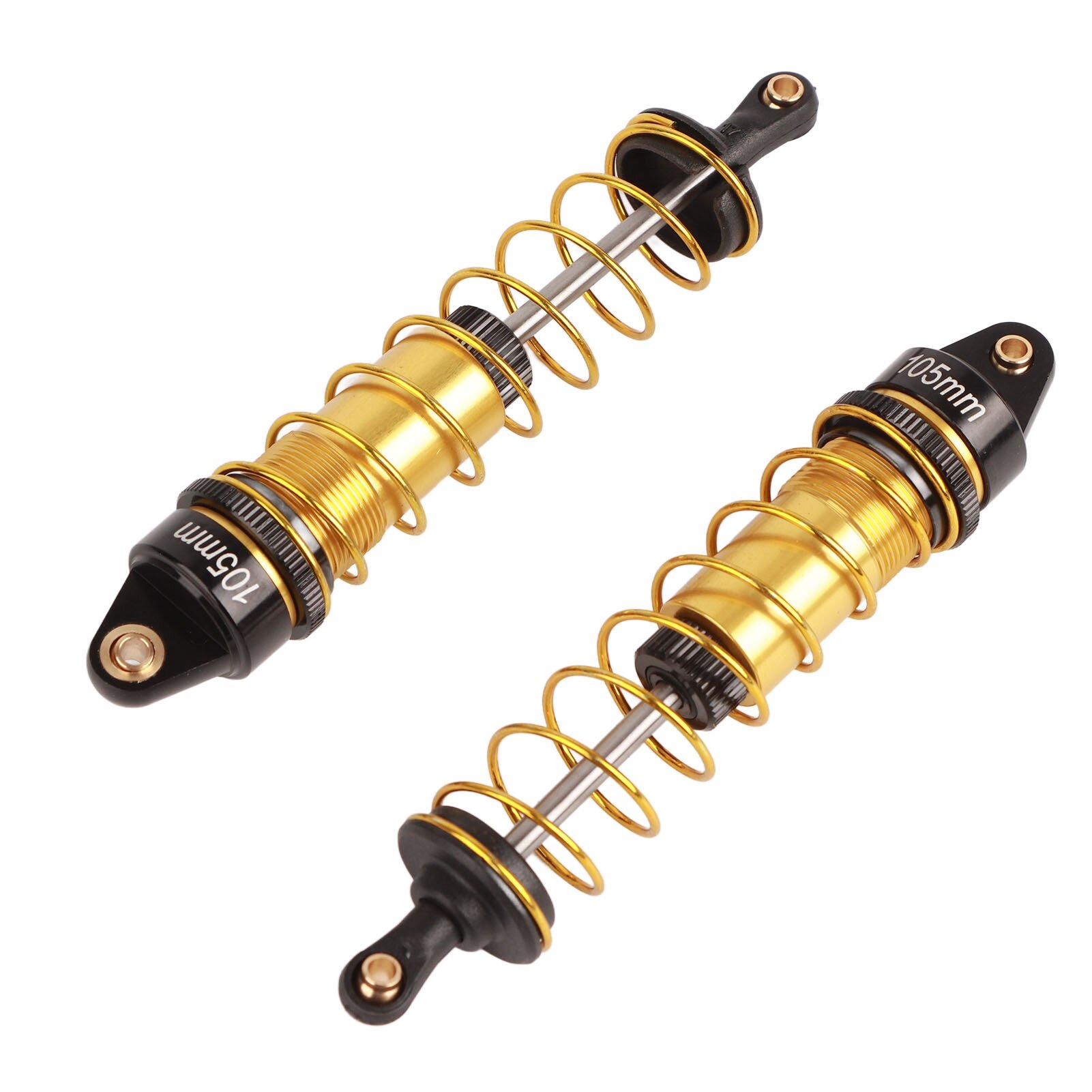 Комплекта RC амортизаторов, масляный регулируемый алюминиевый амортизатор из сплава для 1/10 RC автомобильных пружин, набор амортизаторов, демпфер 105 мм, золото