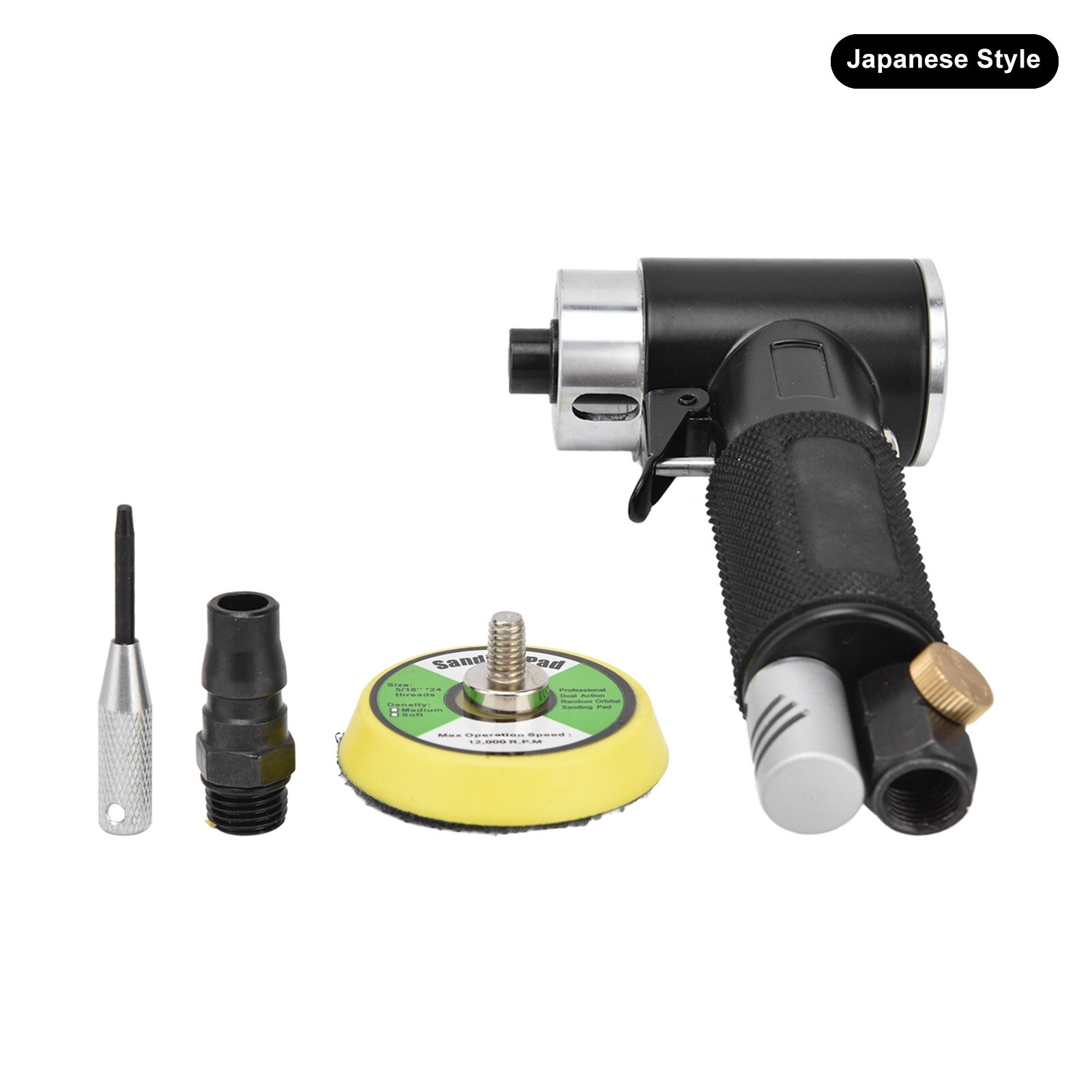 Комплект пневматической шлифовальной машины 2 дюйма, концентрический угловой патрубок, мини-пневматическая полировальная машина, шлифовальная машина, 12000 об/мин, 0,6–0,8 МПа, YC–2615, японский стиль.