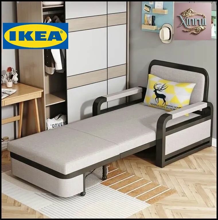 Диван-кровать, складной, выдвижной, с местом для хранения, бежевый