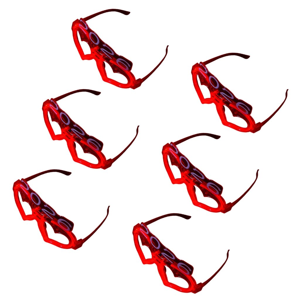 6шт Перезаряжаемые Светящиеся Очки В Виде Сердца С Несколькими Цветовыми Вариантами Для Вечеринок Nightlifes Essential