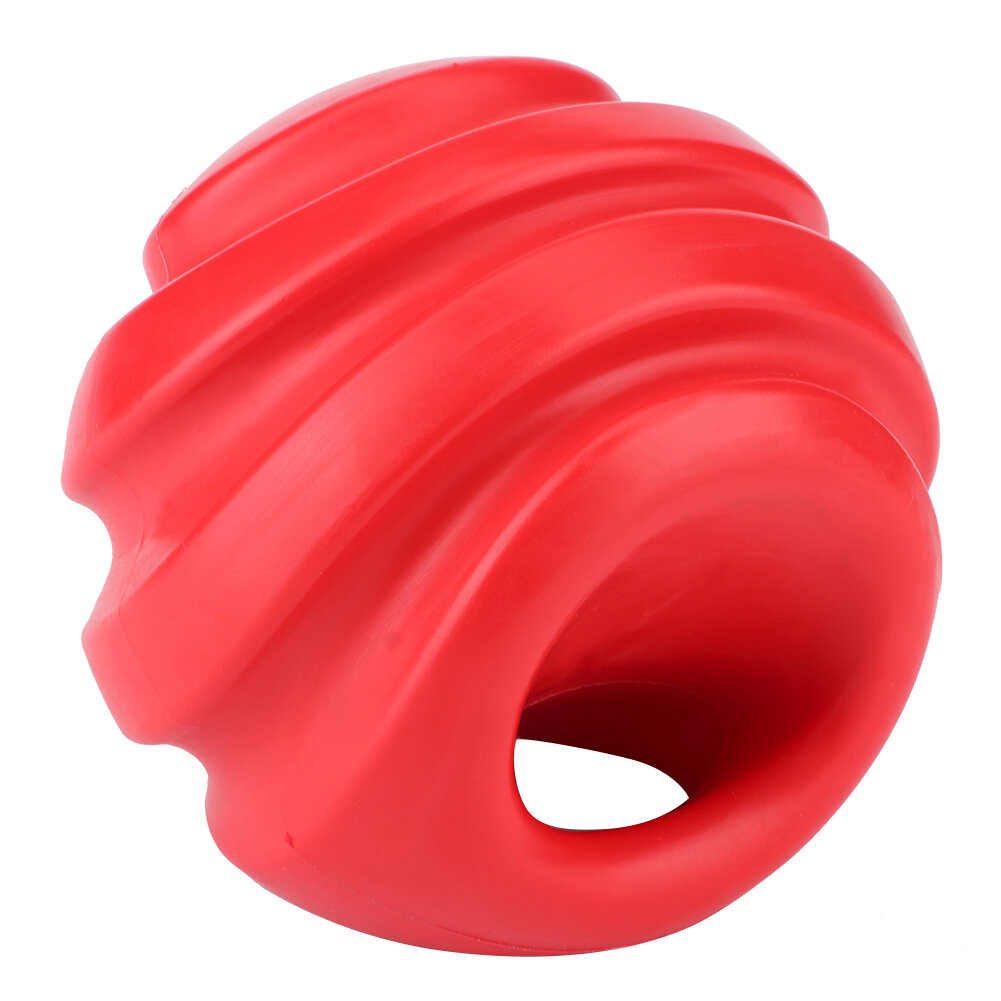 TPR Red Pet Teeth Grinding Cleaning Educational Interactive Training Toy for Dogs