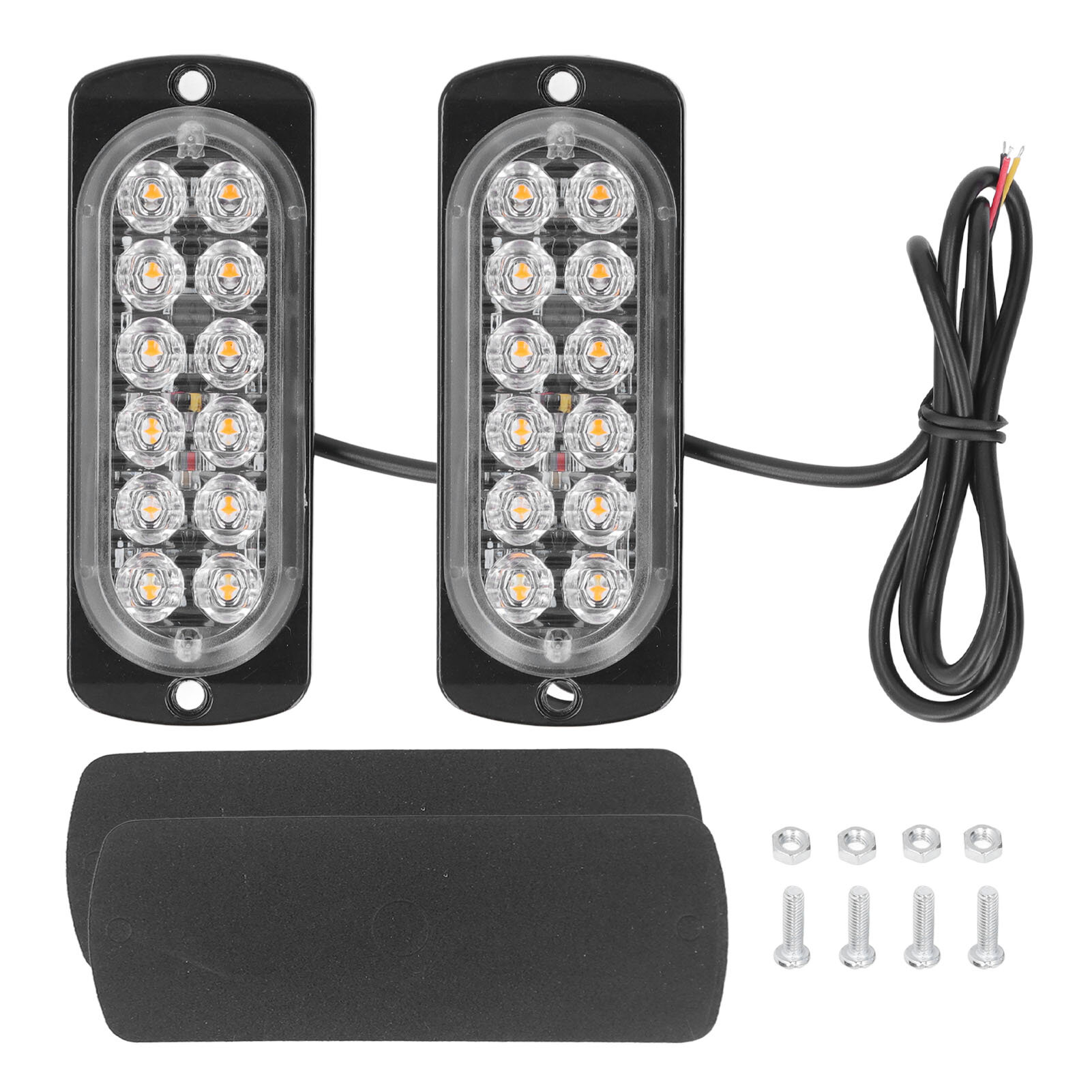 2 шт проблесковых маячка для грузовика, 12LED, 36W, синие