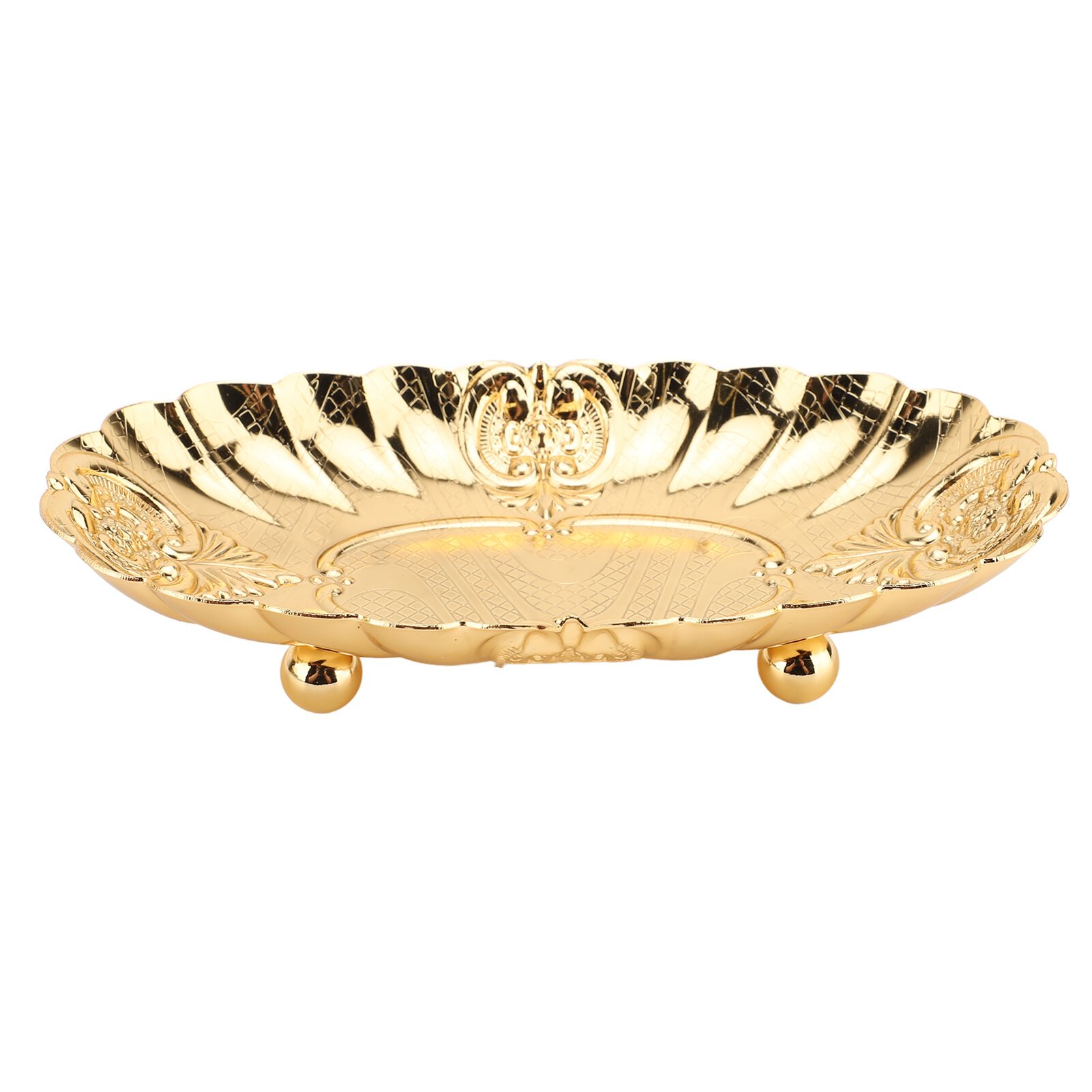 Металлический овальный поднос, маленькая тарелка для фруктов, закусок, ужина, демонстрации еды, сервировочная тарелка для выпечки, размер S (15,2 x 8,8 x 3,1 см)