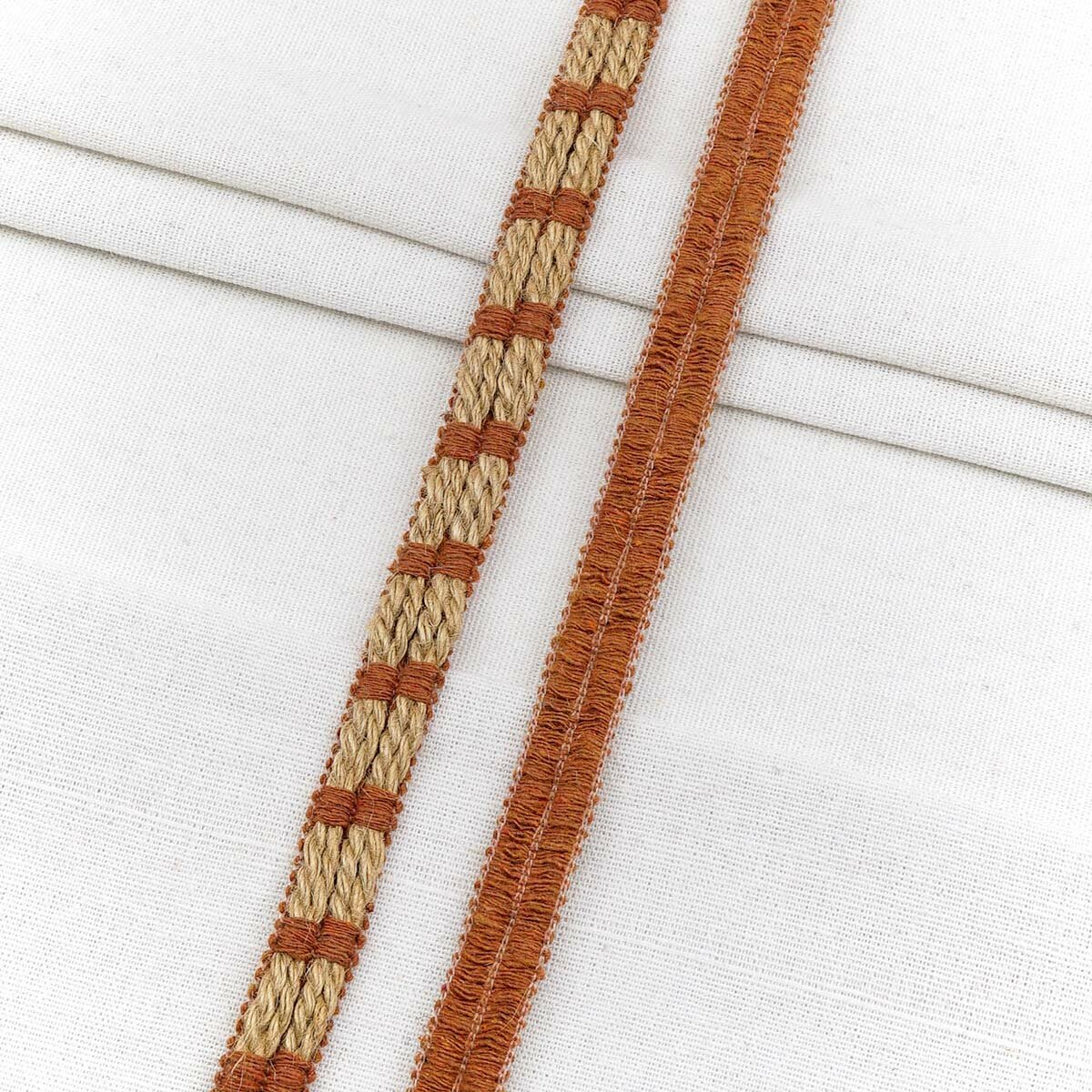 Тесьма декоративная для рукоделия, ширина 1,2 см, длина 20 м, цвет коричневый