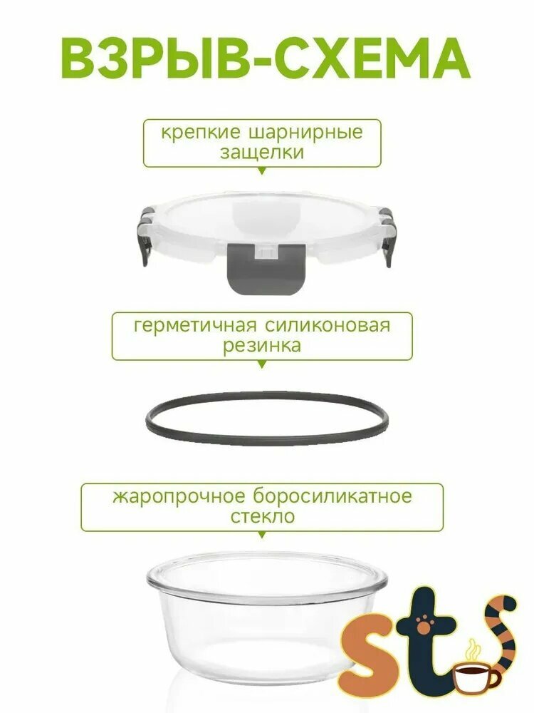 Контейнер пищевой (судок) BLW, для еды, с крышкой, 400 мл, для хранения — фото 1