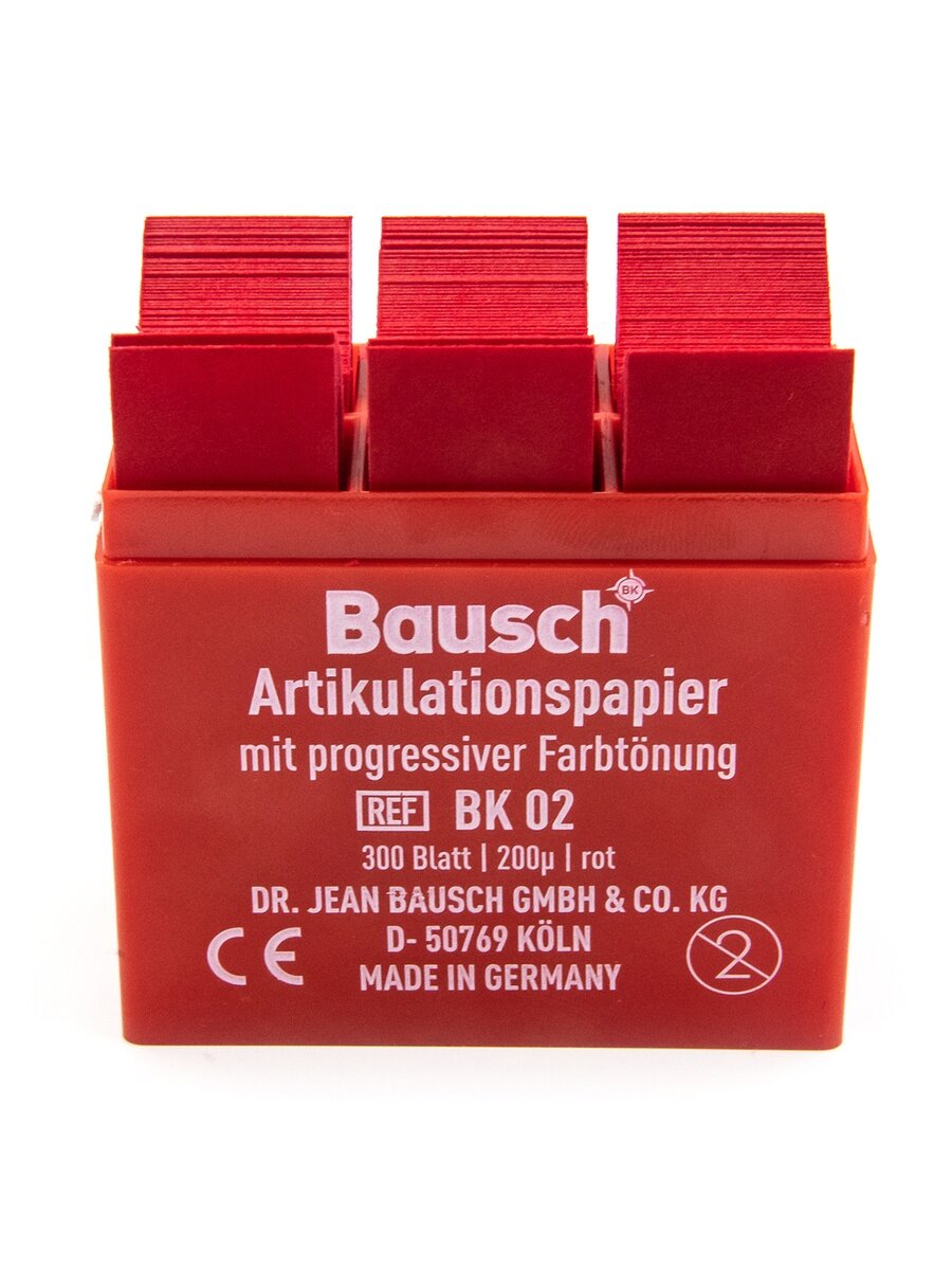 Артикуляционная бумага BK 02 Bausch 300 листов, красная 200 мкм