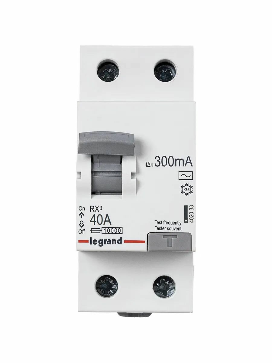 Выключатель дифференциальный (УЗО) RX3 2п 40А 30мА тип AC код. 402025 Legrand ( 1шт. )