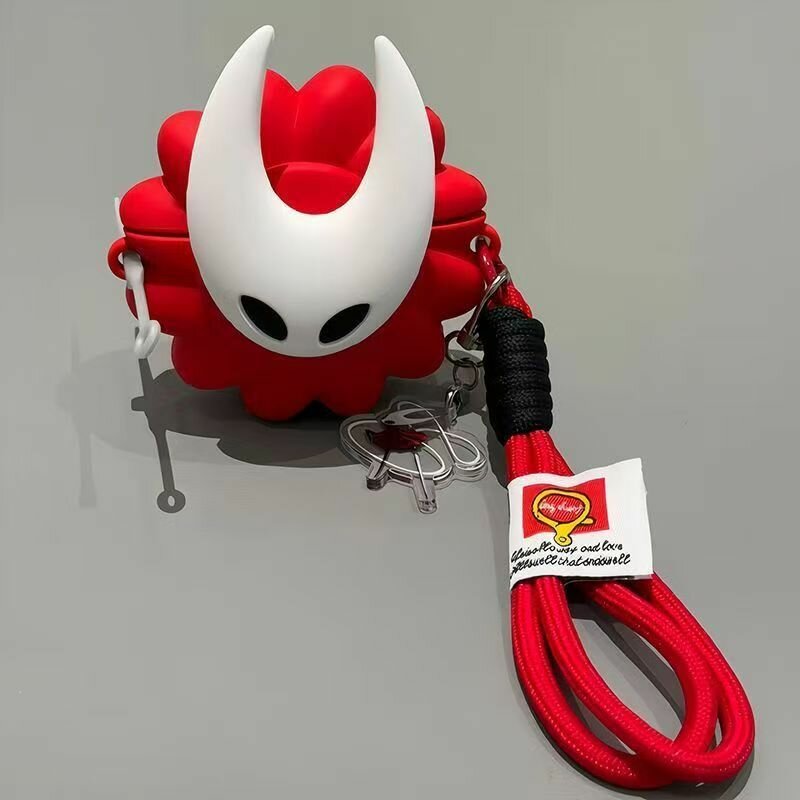 Чехол "Hollow Knight" для AirPods Pro, белый, пластик, затягивающийся шнурок