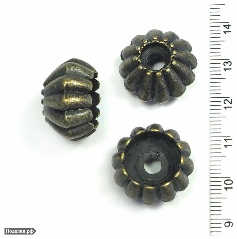 Ножка для шкатулки Розетка 0010775 бронзовый цвет 20х11 мм, цена за 2 шт.