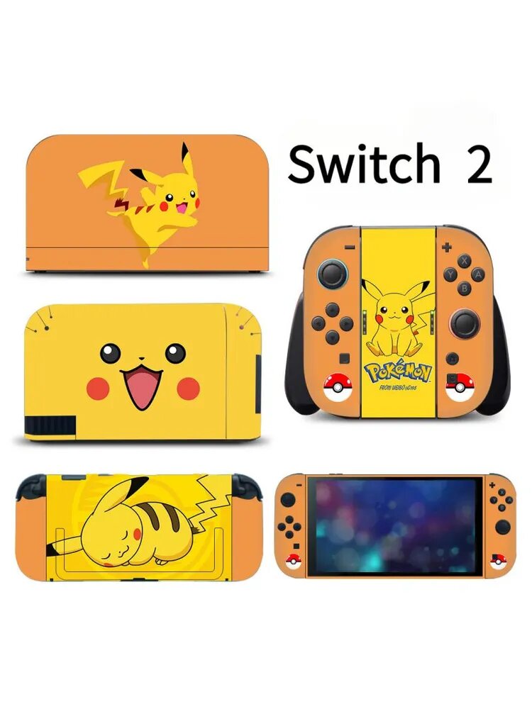 Защитная плёнка + наклейки для Nintendo Switch 2 защита от пыли-12