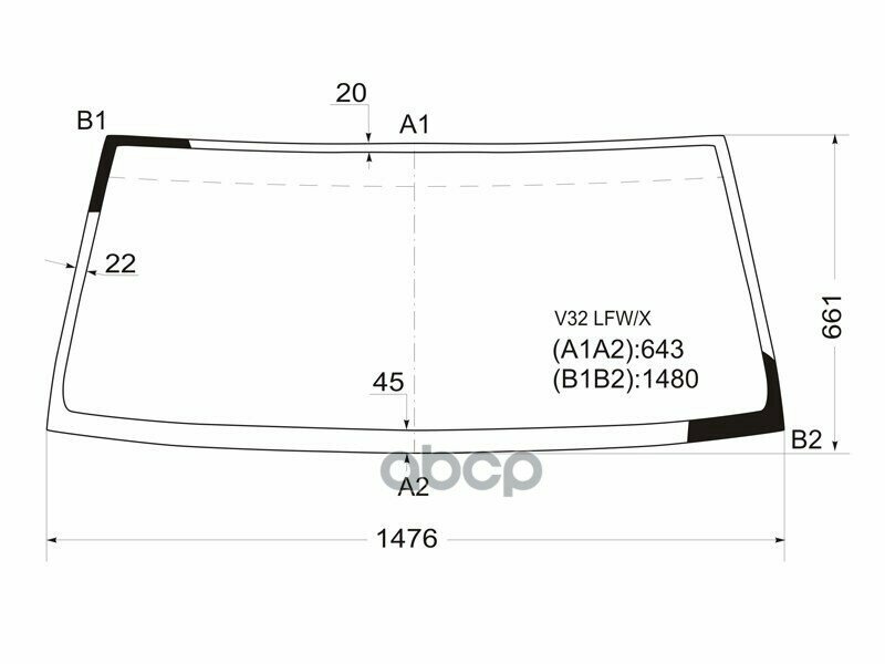 Стекло лобовое Mitsubishi Pajero 91-00 XYG арт. V32 LFW/X