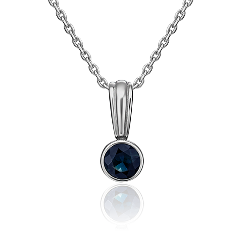 Подвеска, белое золото, 585 проба, сапфир