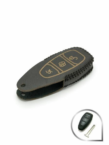 Чехол кожанный для штатного ключа 503 FORD Mondeo (смарт) Разм. 35х80мм