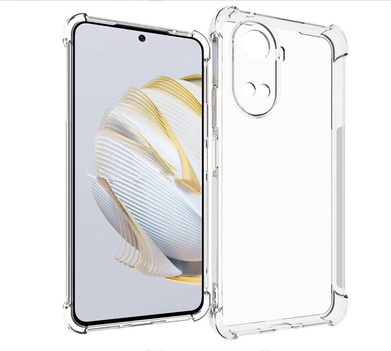 Чехол-бампер MyPads Tocco для Huawei Nova 10 SE с усиленной защитой углов противоударный прозрачный