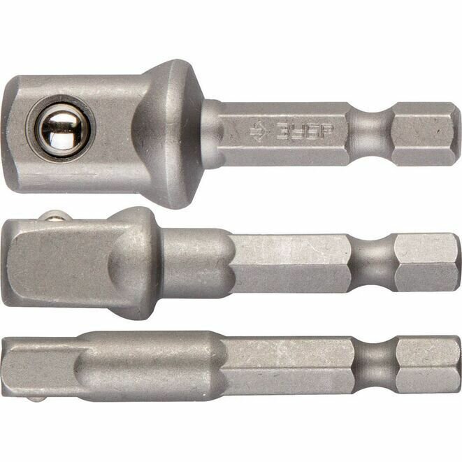 Адаптеры для торцовых головок ЗУБР 3 шт, набор