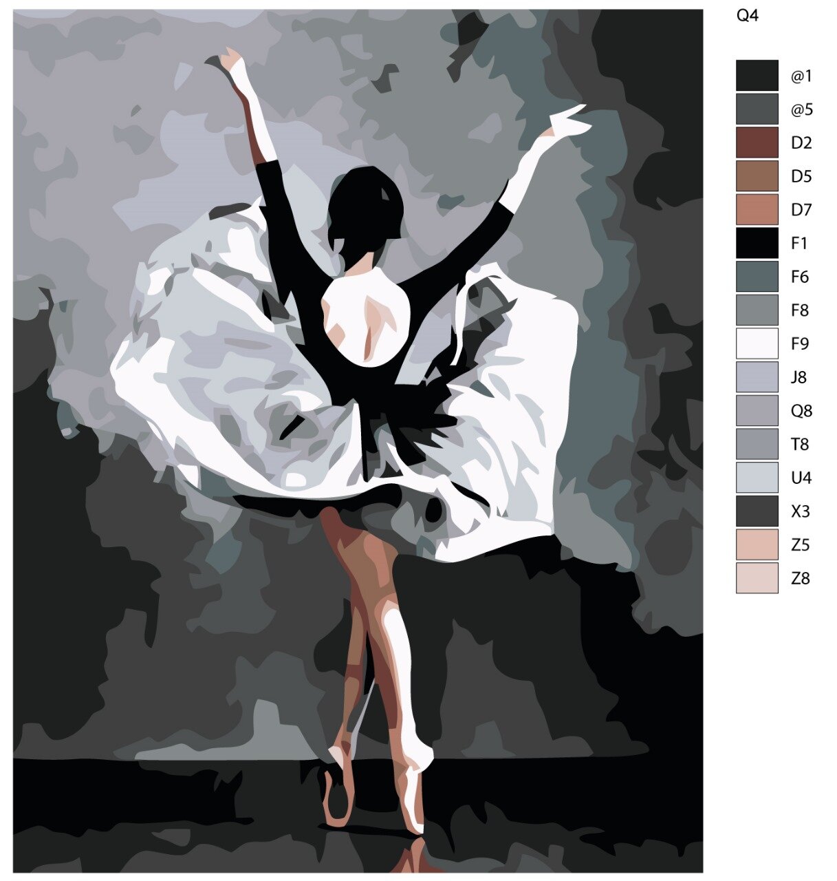 Картина по номерам Q4 "Искусство балерины" 40x50