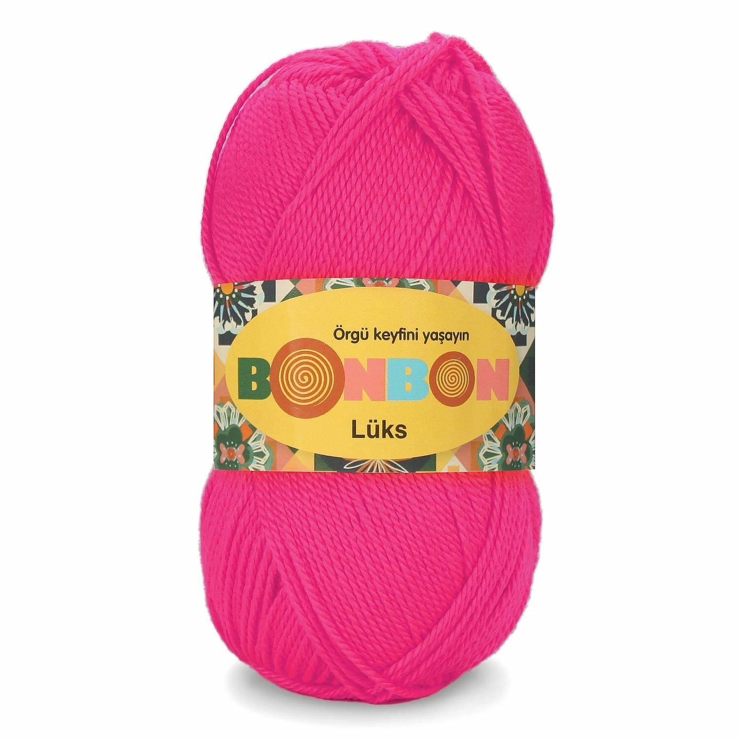Пряжа Bonbon luks Nako, яр. мальва - 98396, 100% акрил, 5 мотков, 100 г, 240 м.