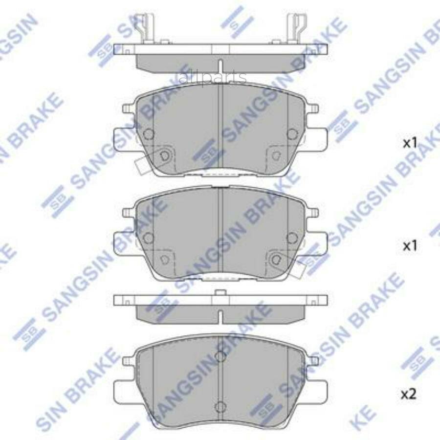 SANGSIN BRAKE SP4009 Колодки торм. диск. передн. CHEVROLET VOLT 16-19 CHEVROLET CRUZE 16-