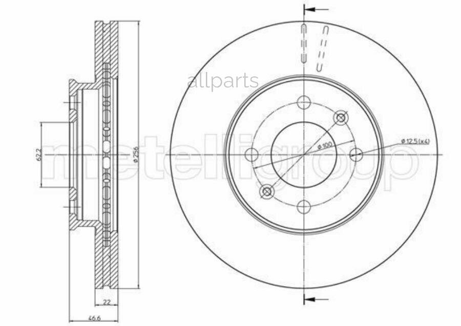 METELLI 230930C диск тормозной передний!\ Hyundai Accent, Kia Rio 1.4/1.6/1.5CRDi 05>