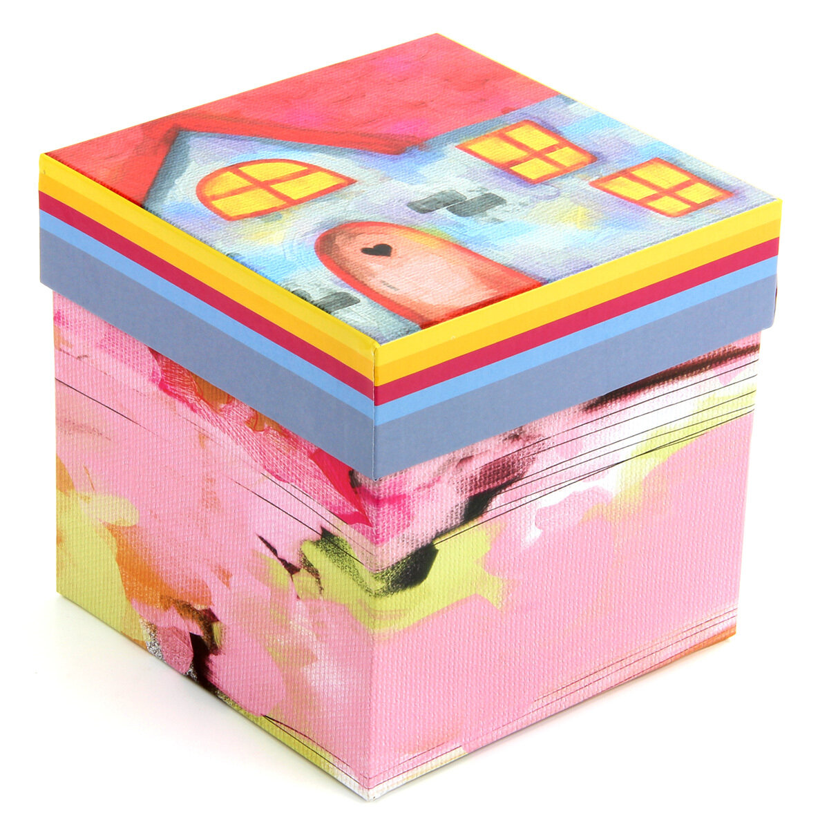 Подарочная коробка Veld-Co "Окна", квадратная, картон, 11x11x12 см