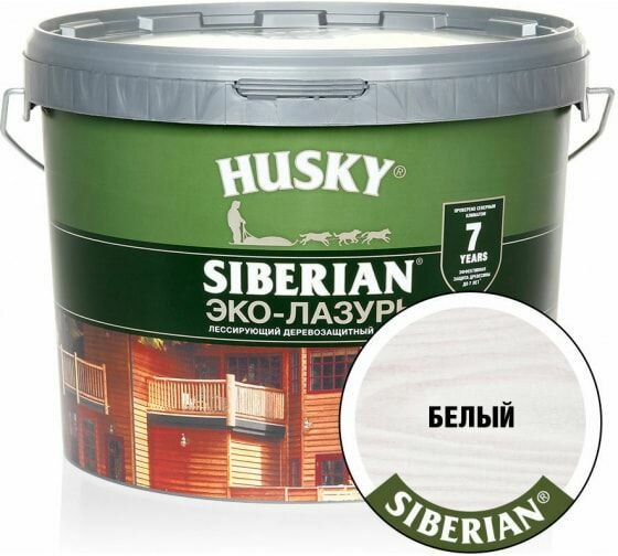 Эко-лазурь HUSKY белый 9 л 25217