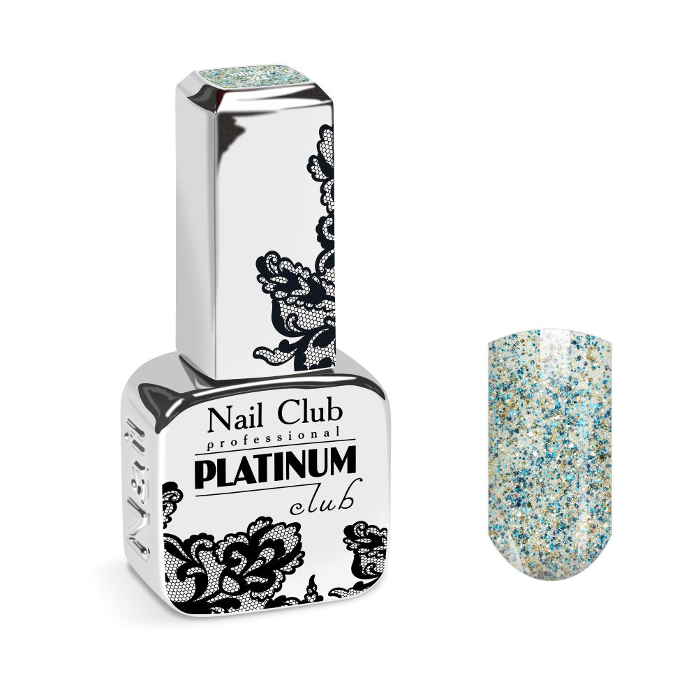 Nail Club Эмалевый гель-лак для ногтей с липким слоем PLATINUM CLUB 124 Infinity, 13 мл.