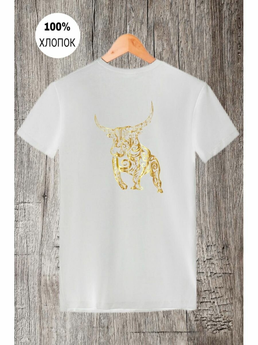 Футболка золотой бык узоры golden bull