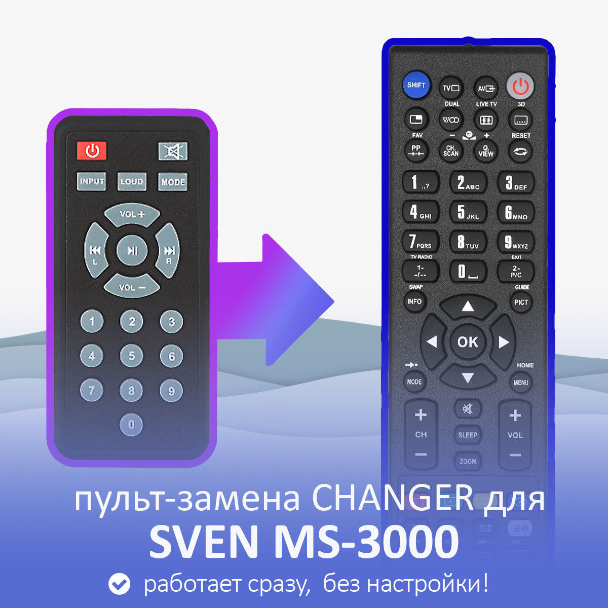 Пульт-замена для SVEN MS-3000