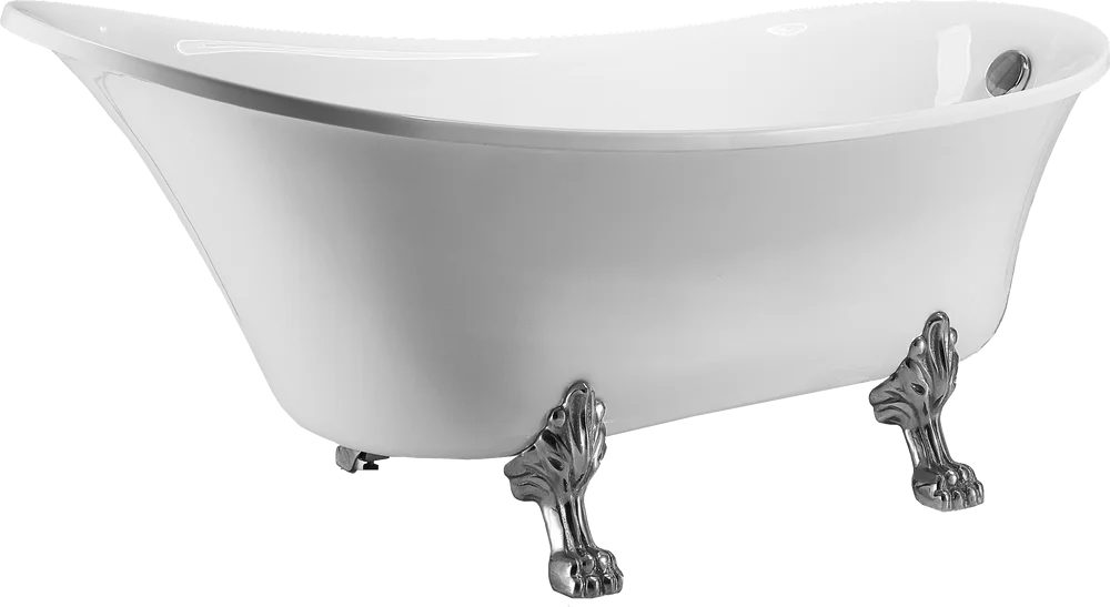 Акриловая ванна Grossman Retro GR-1002 160x70 см, отдельностоящая, овальная, с каркасом, со сливом-переливом