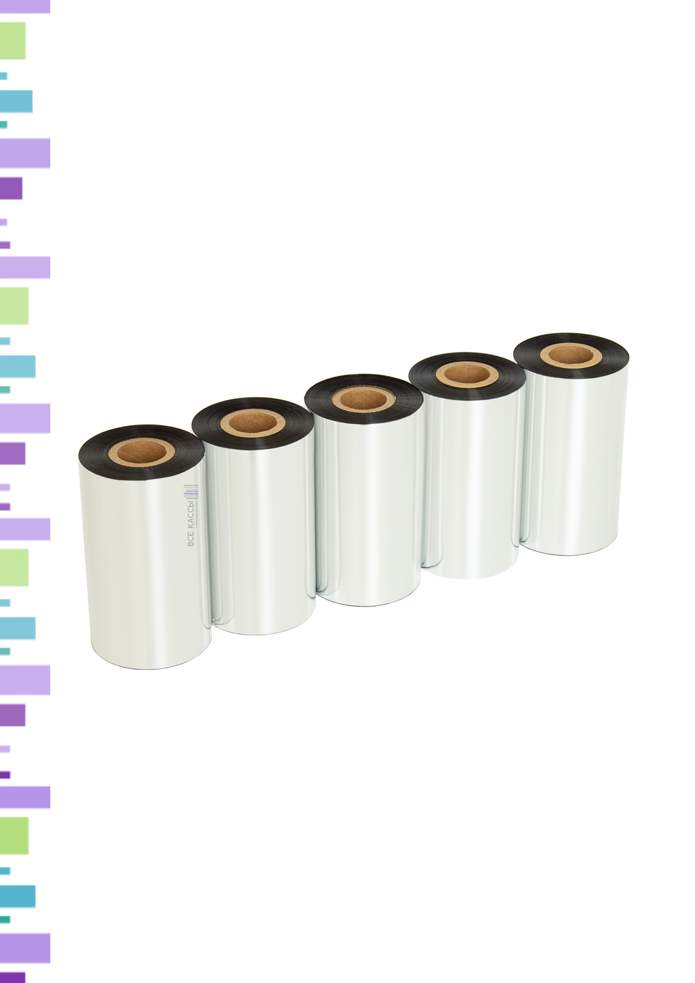 Термотрансферная красящая лента Риббон WAX OUT STANDART (Ролик) 110ммх300м (Втулка 110мм, 1дюйм), 5 шт.