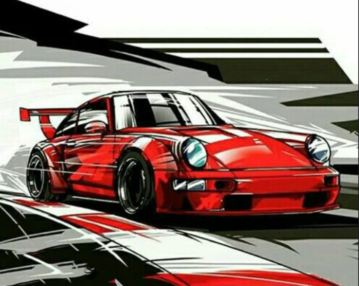 Картина по номерам "Порше 911" 40х50 см, хлопковый холст на подрамнике, акрил, АртТойс