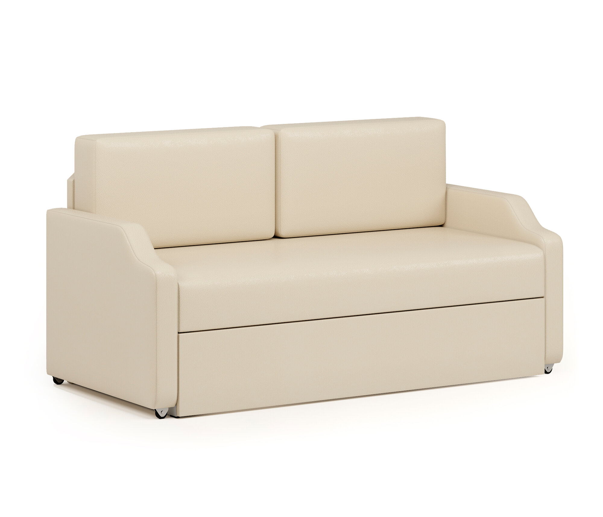 Диван Малыш раскладной механизм 148х69х66 см, кушетка экокожа бежевый