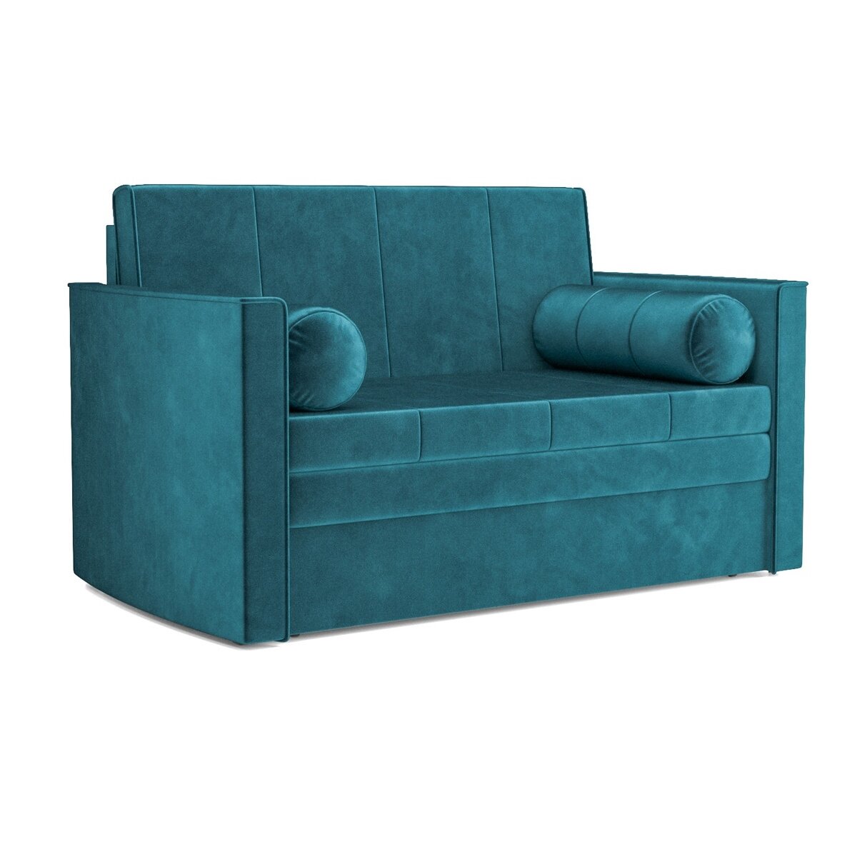 Диван Сток Диванов Dandy Atlantic бирюзовый, механизм выкатной, с ящиком для хранения, бархат антикоготь