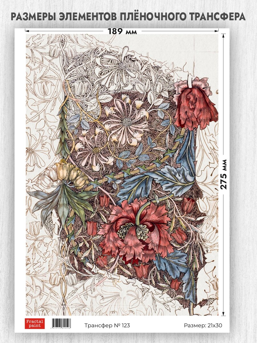Трансфер для декупажа переводной рисунок для поверхностей 123 (А4)